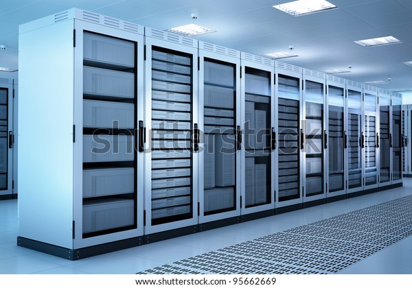 White Server Room Networkcommunications Server Cluster Stock Photo ...