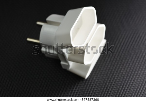 White Triple Electrical Plug Stock Photo (Edit Now) 597587360