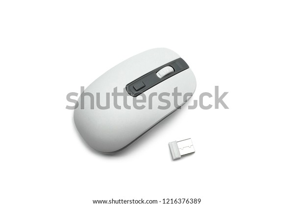 White Wireless Plastic Computer Mouse Gray Stock Photo (Edit Now ...