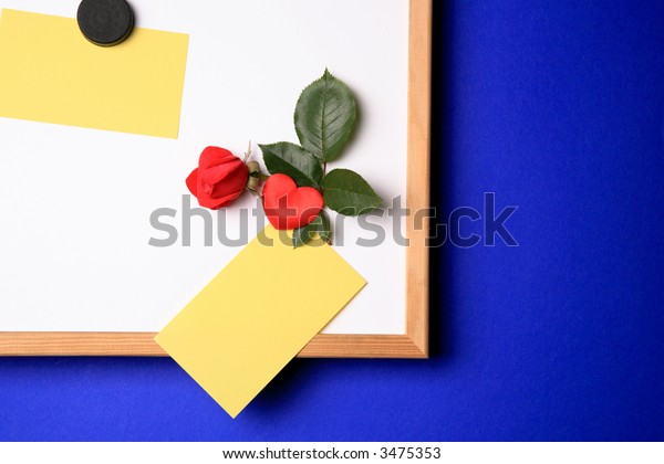 Whiteboard Empty Yellow Postit Note Magnet Stock Photo 3475353 ...