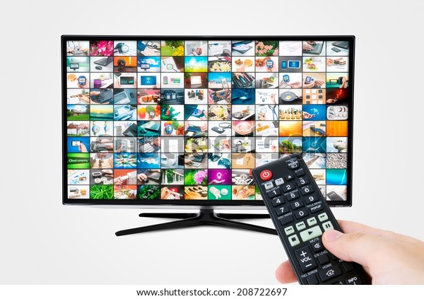 Widescreen High Definition Tv Screen Video Stock Photo 208722697 ...