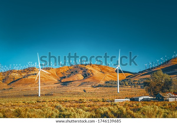 Wind Generators Endless Fields Arizona Usa Stock Photo 1746139685 ...
