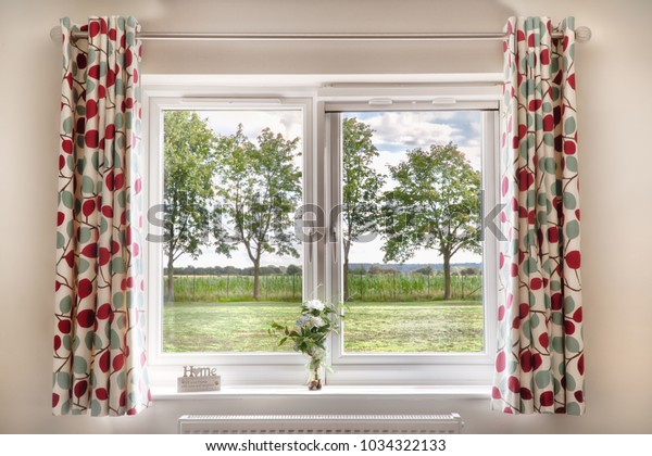 Window View Onto Fields Trees Rural Stock Photo (Edit Now) 1034322133