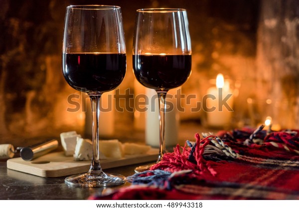 Wine Fire Stock Photo (Edit Now) 489943318