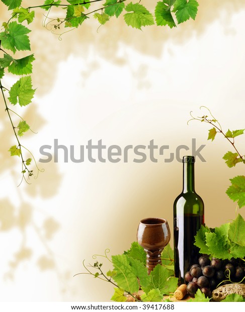 Wine Grapevine Border Stock Photo (Edit Now) 39417688