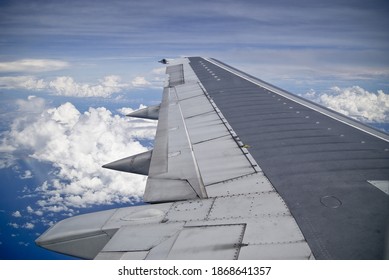 Airplane Wing Photographed Inside Airplane Stock Photo (Edit Now ...
