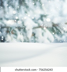 Winter Background Falling Snow Over Winter Stock Photo 756256243 ...