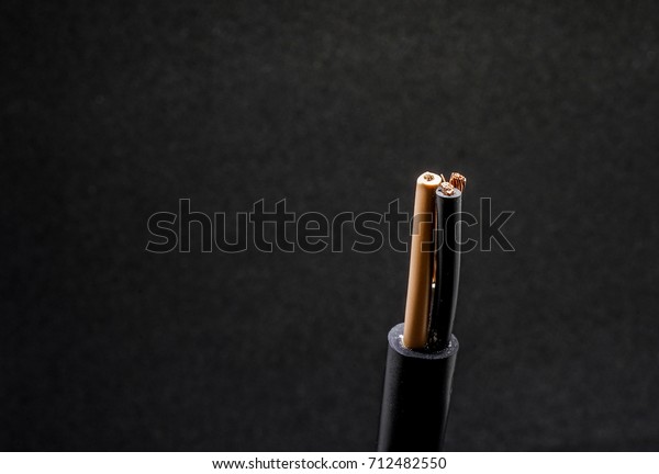 Wire Copper Black Background Studio Stock Photo (Edit Now) 712482550