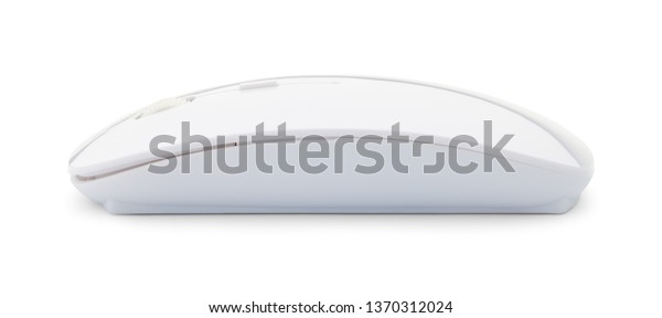 Wireless White Optical Computer Mouse Side Stock Photo 1370312024 ...