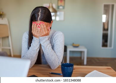 Woman Crying While Having Problems Home Stock Photo 1851348088 ...