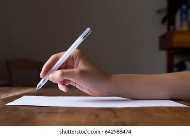 Womans Hand Going Write Stock Photo (Edit Now) 642988474