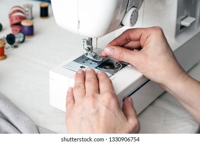 Womans Hand Holding Thread Threading Sewing Stock Photo 1330906754 ...