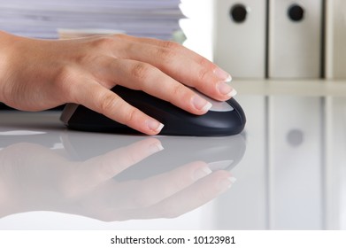 Womans Hand On Computer Mouse On Stock Photo 10123981 | Shutterstock