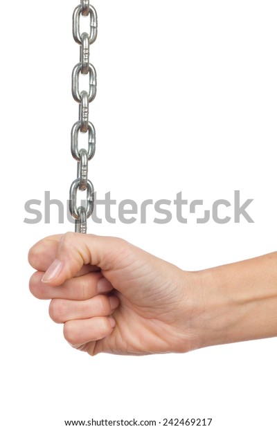 Womans Hand Pulling Chain Studio Shot Stock Photo 242469217 | Shutterstock