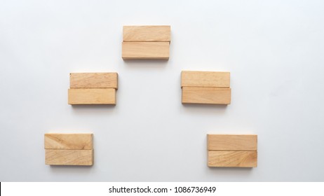 Wood Block Stack Graph On White Stock Photo (Edit Now) 1086736949