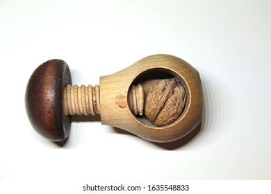 Wooden Nutcracker Mechanical Device Cracking Nuts Stock Photo ...