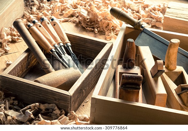 Woodworking Carpentry Tools Workshop Stock Photo (Edit Now) 309776864