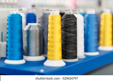 Wool Thread Spools On Desk Used Stock Photo (Edit Now) 520425616