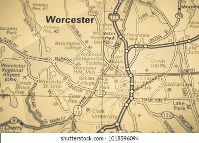 Worcester On Map Stock Photo 1018596094 | Shutterstock