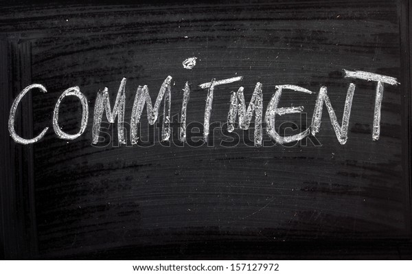 Word Commitment On Blackboard We Look Stock Photo (Edit Now) 157127972