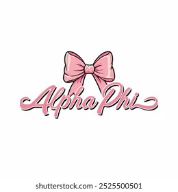 Words Alpha Phi Script Font Pink AI-generated image 2525503017 ...