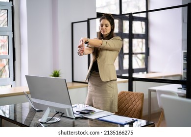 Work Home Stretch Exercise Computer Desk Stock Photo 2135166275 ...