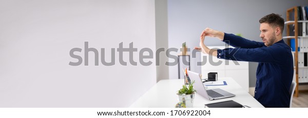 Work Home Stretch Exercise Computer Desk Stock Photo 1706922004 ...