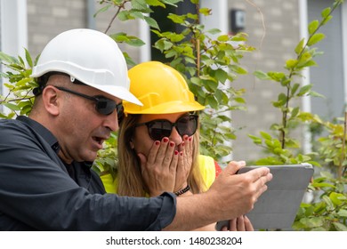 Work Problem Scared Surprised Construction Workers Stock Photo ...