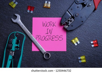 Work Progress Concept Tools Work Progress Stock Photo 1250446732 ...