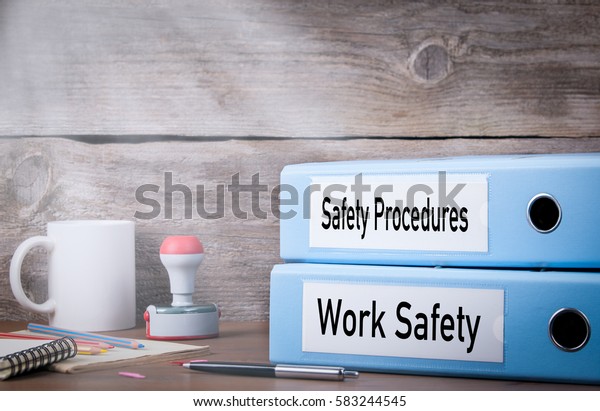 Work Safety Safety Procedures Two Binders Stock Photo (Edit Now) 583244545
