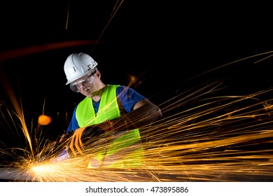 Worker Angle Grinder Stock Photo 473895886 | Shutterstock