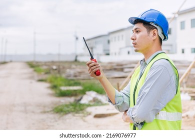 Worker Foreman Engineer Builder Working Using Stock Photo 2169076977 ...