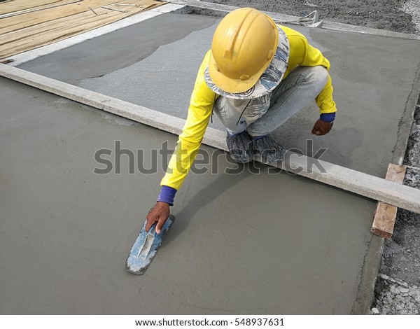 Worker Plastering Mortar Stock Photo (Edit Now) 548937631