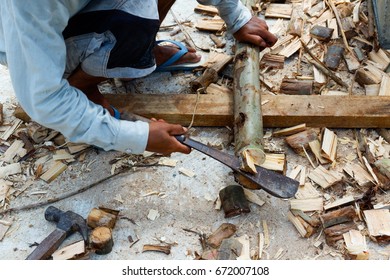 Worker Using Big Knife Stock Photo 672007108 | Shutterstock