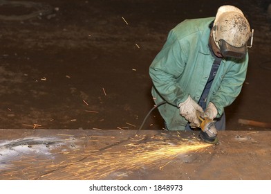 Worker Using Grinder Stock Photo 1848973 | Shutterstock