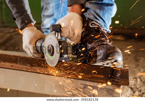 Worker Working Grinding Machine Stock Photo (Edit Now) 398182138
