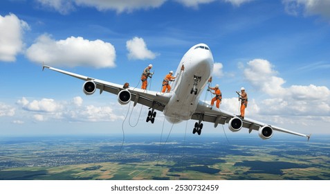 Workers Building Plane While Already Flying AI-generated image ...
