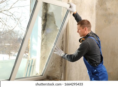 Workers Blue Uniforms Checking Correct Installation Stock Photo (Edit ...