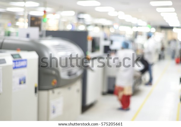 Workers Working Smt Line Electronics Manufacturing Stock Photo ...