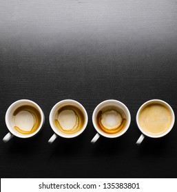 Idea Empty Full Cups Fresh Espresso Stock Photo (Edit Now) 134497418