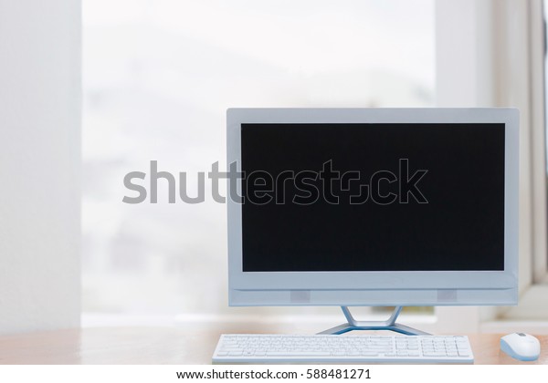Working Space Personal Computer Black Blank Stock Photo 588481271 ...