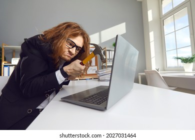 Workload Angry Crazy Worker Breaks Laptop Stock Photo 2027031464 ...