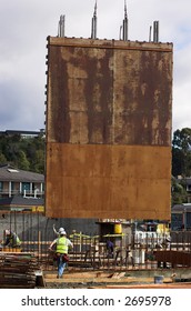 Two Ironworkers Atop Skeleton Modern Building Stock Photo 5595355 ...