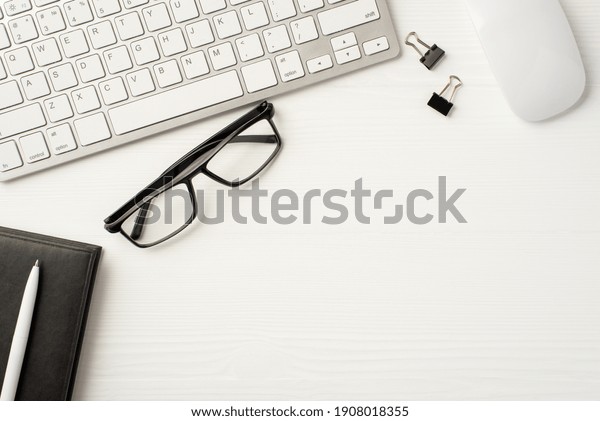 Workplace Office Clerk Frame Border Flatlay Stock Photo 1908018355 ...