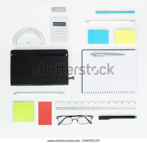 Workplace Office Items Business Elements On Stock Photo 146096159 ...