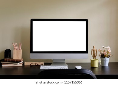 Desk Scene Mockup Workspace Desktop Computer Stock Photo (Edit Now ...