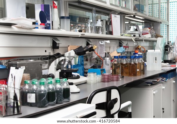 Worktable Laboratory Analysis Lab Workbench Stock Photo 416720584 ...