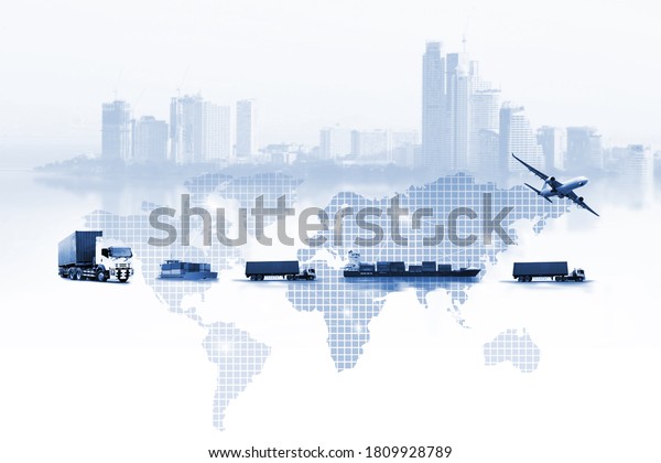World Logistics There World Map Logistic Stock Photo 1809928789 ...