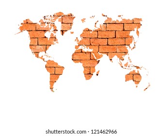 World Map Brick Background Stock Photo 121462966 | Shutterstock