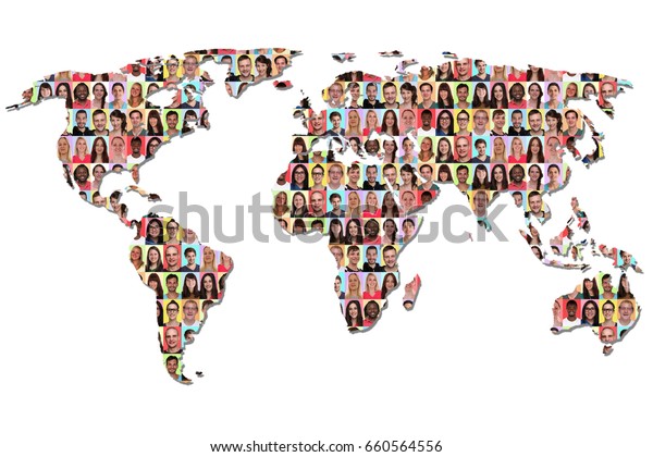 World Map Earth Multicultural Group People Stock Photo (Edit Now) 660564556